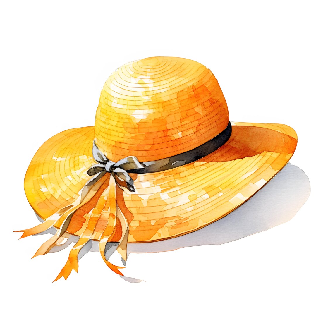 Woman Hat Clipart, Summer Hat Images, 10 Watercolor Clip Art, Printable ...