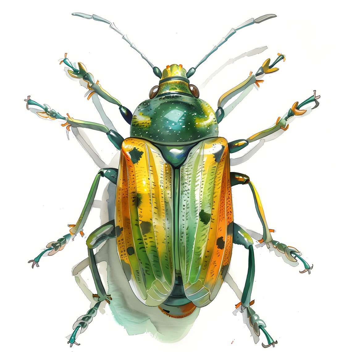 Watercolor Beetle Clipart: Insect Art, Commercial Use (jpgs) - Etsy
