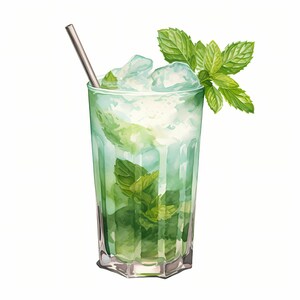 Mint Julep Clipart, Mint Julep Cocktail Images, 10 Watercolor Clip Art ...
