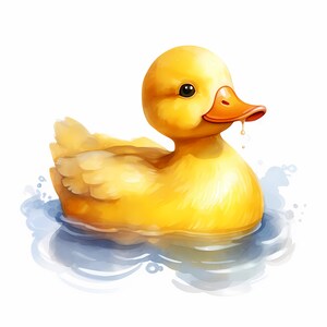 Rubber Duck Clipart, Yellow Bath Duckling Images, 10 Watercolor Clip ...