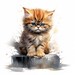 10 Grumpy Kitten, Sad Cat JPG, Watercolor Clipart, Printable Image ...