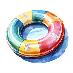 Swim Ring Clipart, Swimming Ring Images, 10 Watercolor Clip Art ...