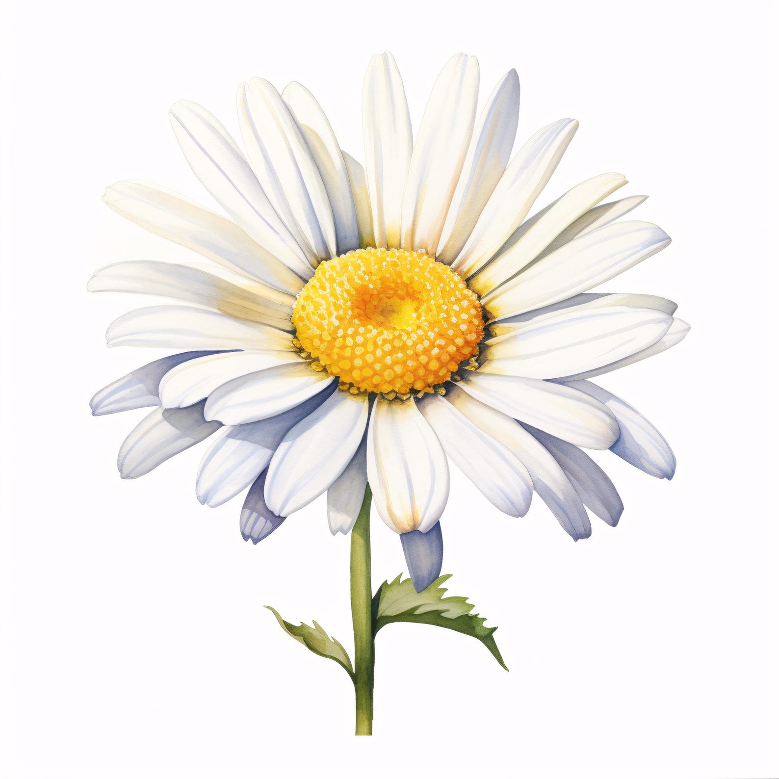 Watercolor Daisy Clipart: Botanical Flower Illustrations (JPG Download ...