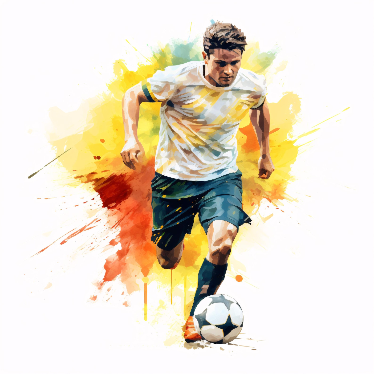 Soccer Player Clipart, Football Athlete Images, 10 Watercolor Clip Art ...