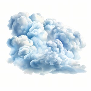 Pastel Clouds Clipart, Blue Cloudy Sky Images, 10 Watercolor Clip Art ...