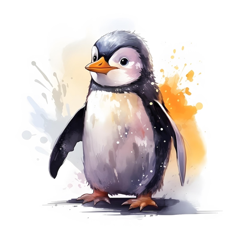 Penguin Clipart, Cute Penguins Images, 10 Watercolor Clip Art ...