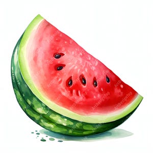Watermelon Fruit Clipart, Summer Fruit Images, 10 Watercolor Clip Art ...