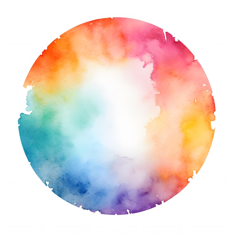 Watercolor Circle Clipart: Grunge Brush Images (jpgs, Commercial Use ...