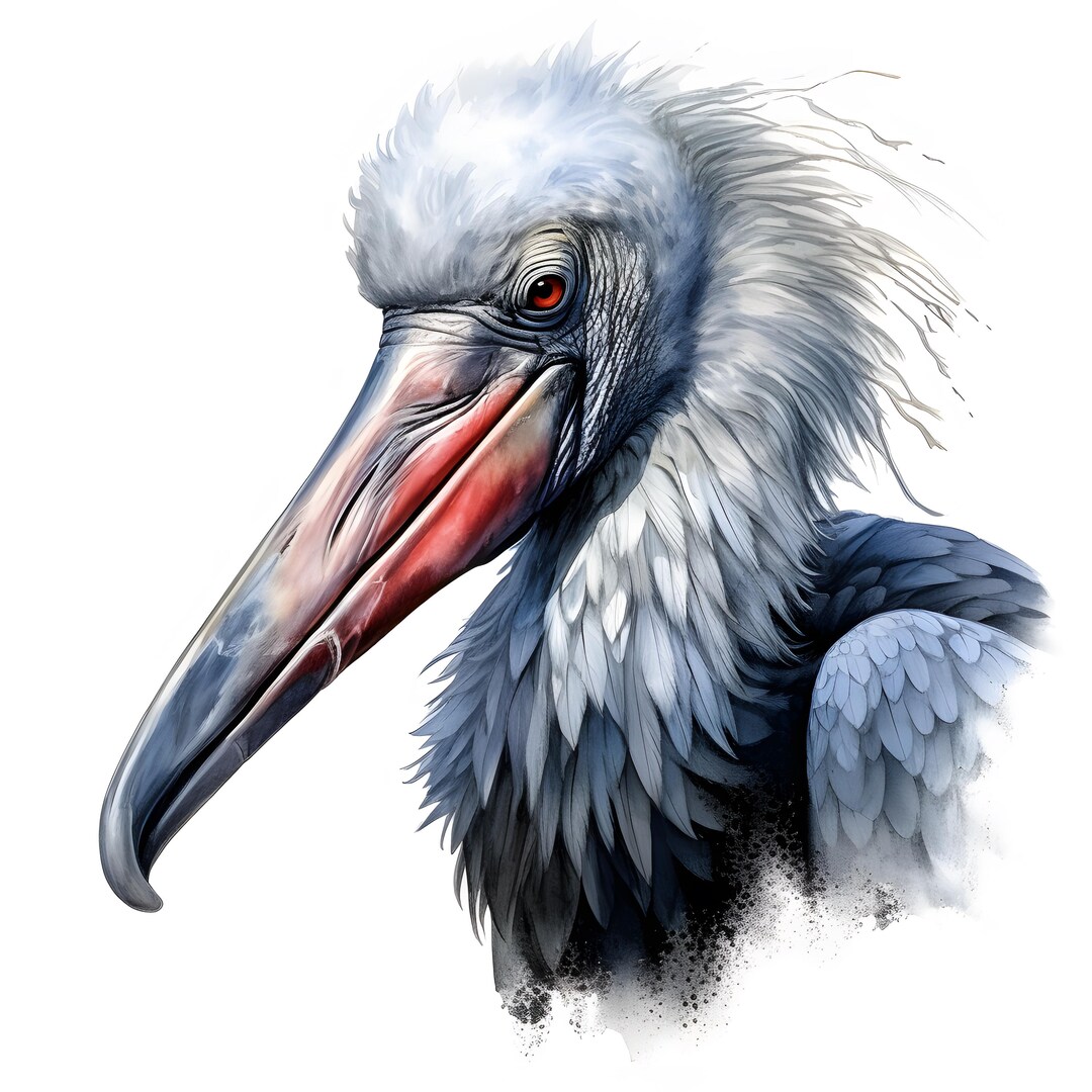 Shoebill Clipart, Whalebill Images, 10 Watercolor Clip Art, Printable ...