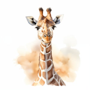 Watercolor Giraffe Clipart: Printable Animal Images (jpgs, Commercial ...
