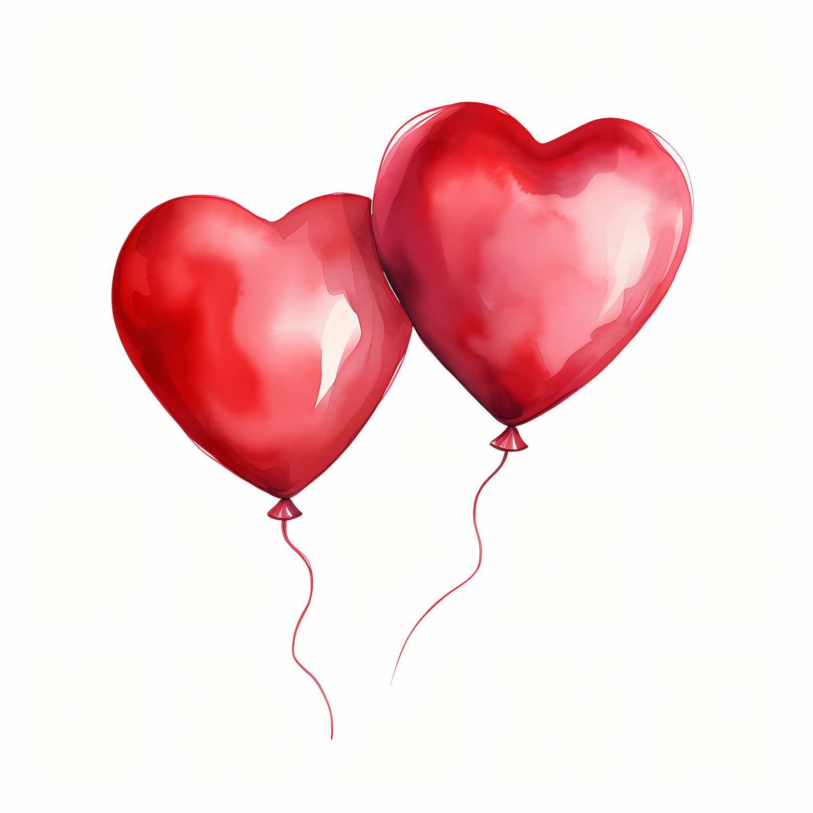 Heart Balloons Clipart, Valentine Balloons Images, 10 Watercolor Clip ...