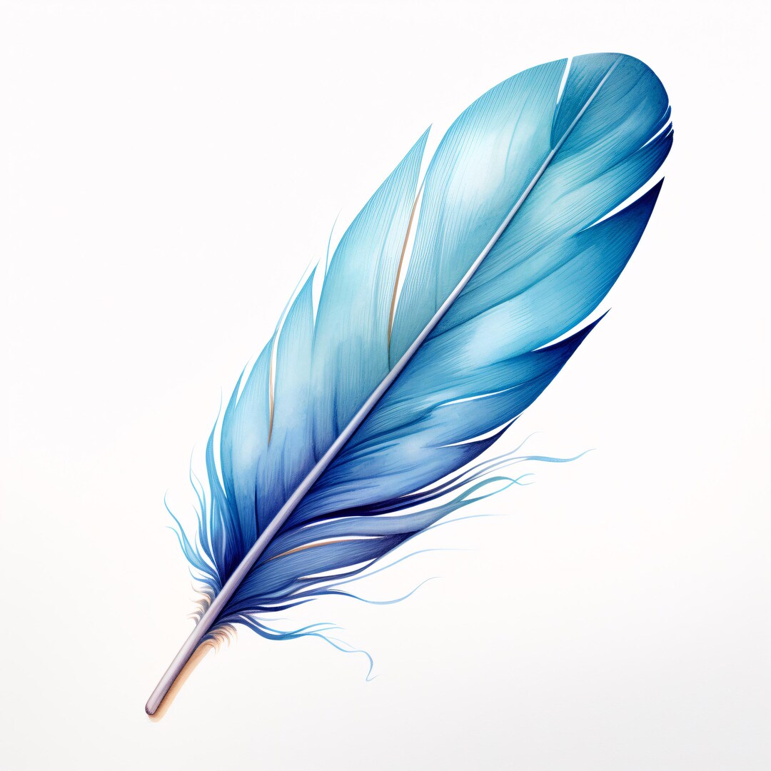 Watercolor Feather Clipart: 10 Printable Bird Feather Images ...