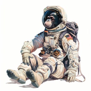 Astronaut Animals Clipart, Animal in Spacesuit Images, 10 Watercolor ...