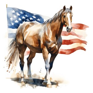 Patriotic Horse Clipart, American Horse With USA Flag Images, 10 ...