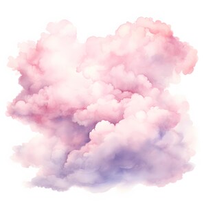 Pastel Clouds Clipart, Pink Clouds Images, 10 Watercolor Clip Art ...