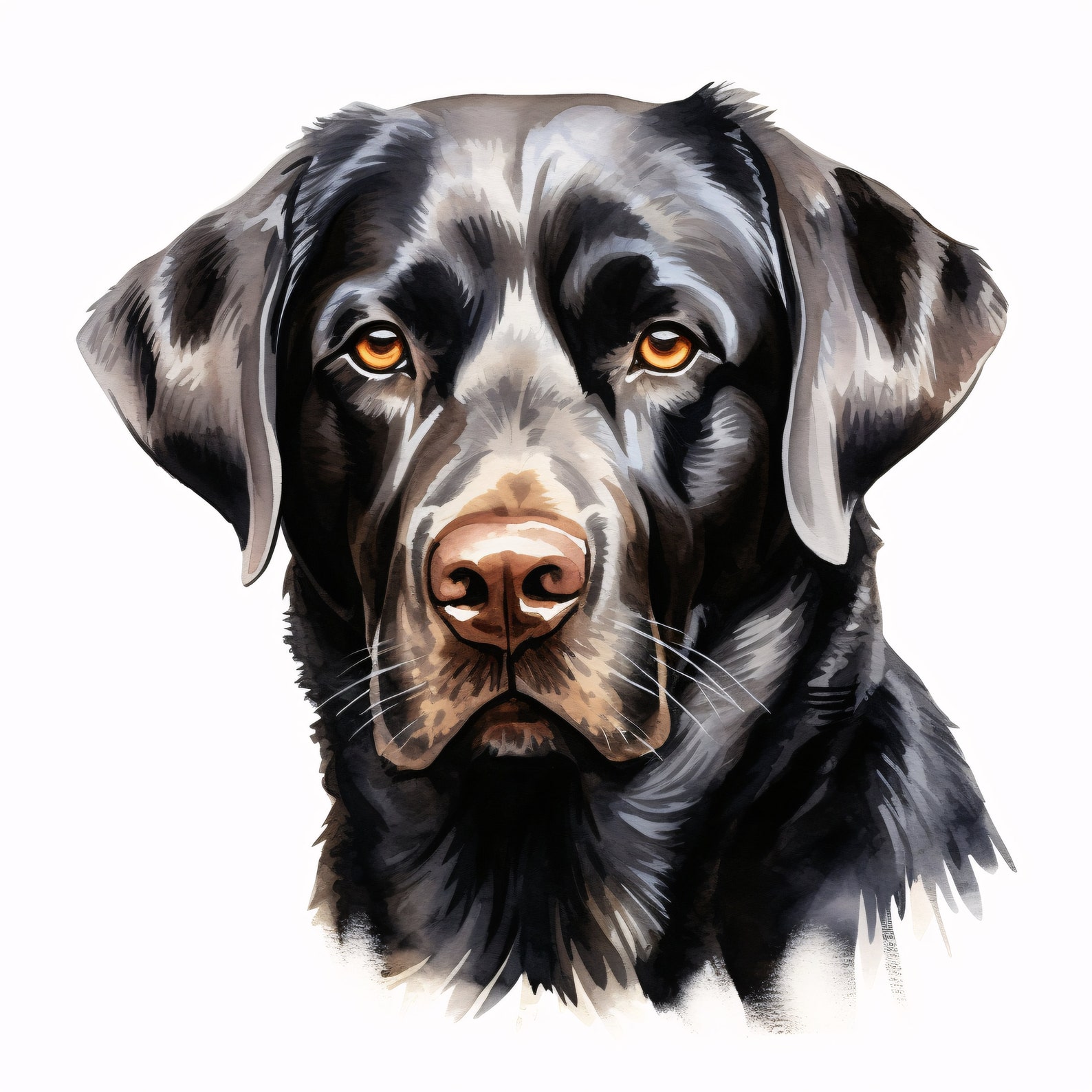 Black Labrador Clipart, Labrador Retriever Images, 10 Watercolor Clip ...