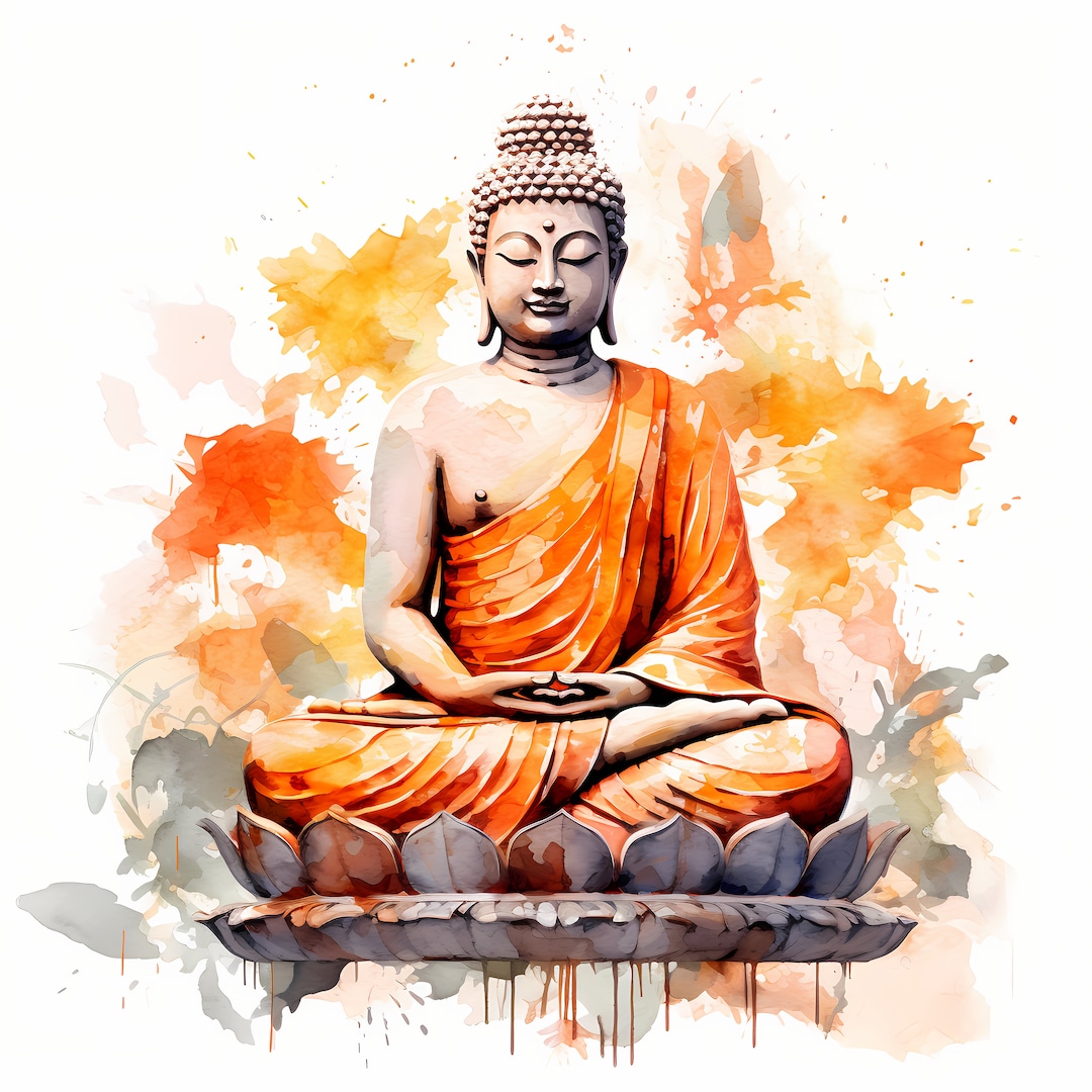 The Buddha Clipart, Buddhism Images, 10 Watercolor Clip Art, Printable ...