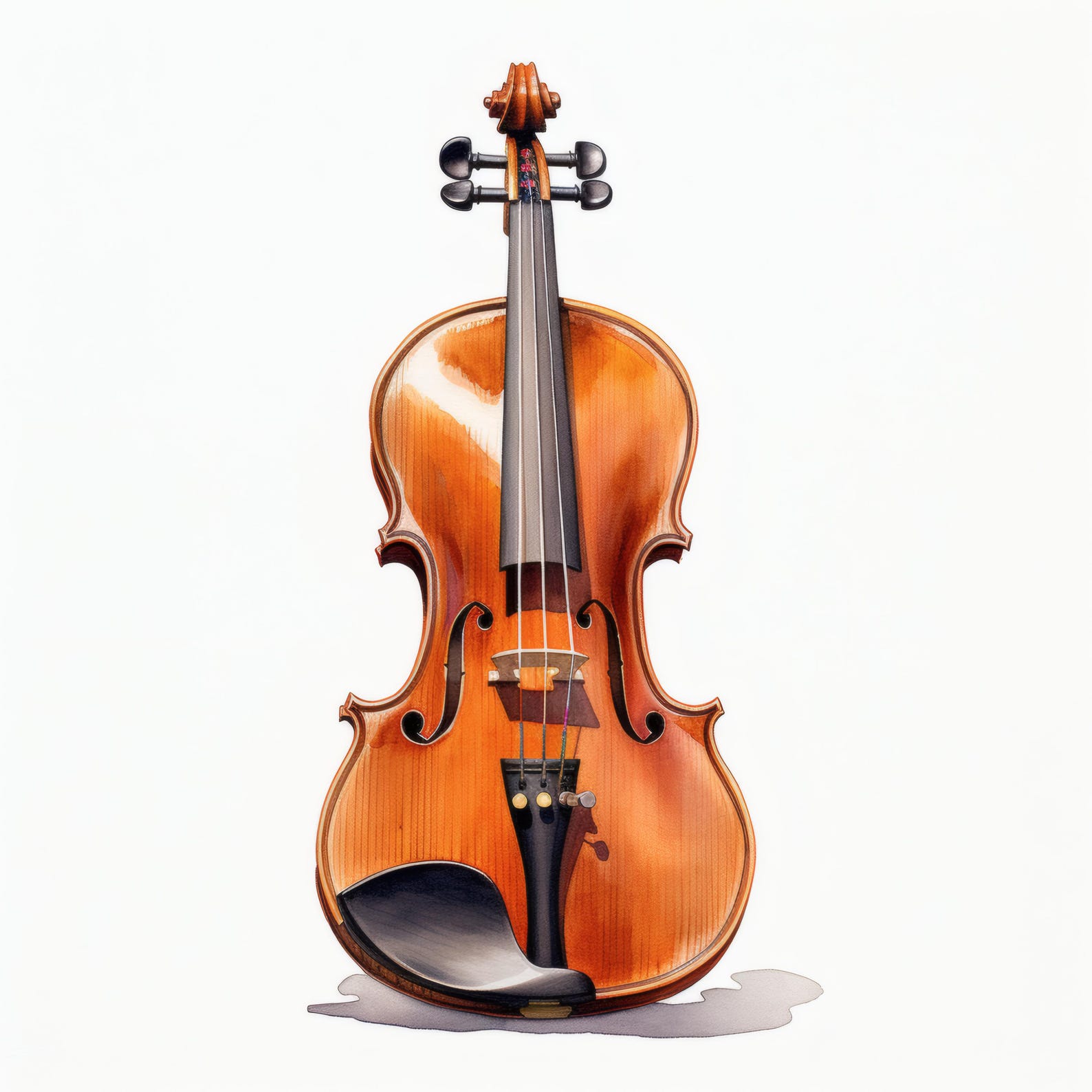 Violin Clipart, Classical Music Instrument Images, 10 Watercolor Clip ...