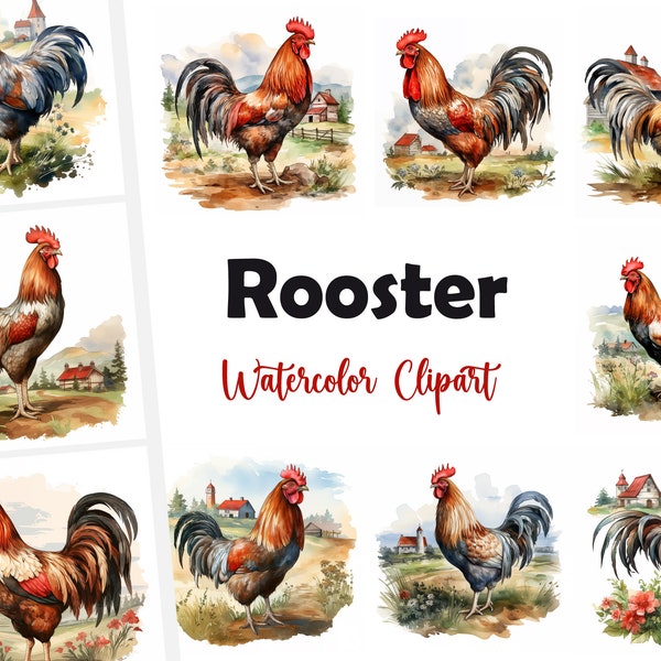 Rooster Clip Art - Etsy