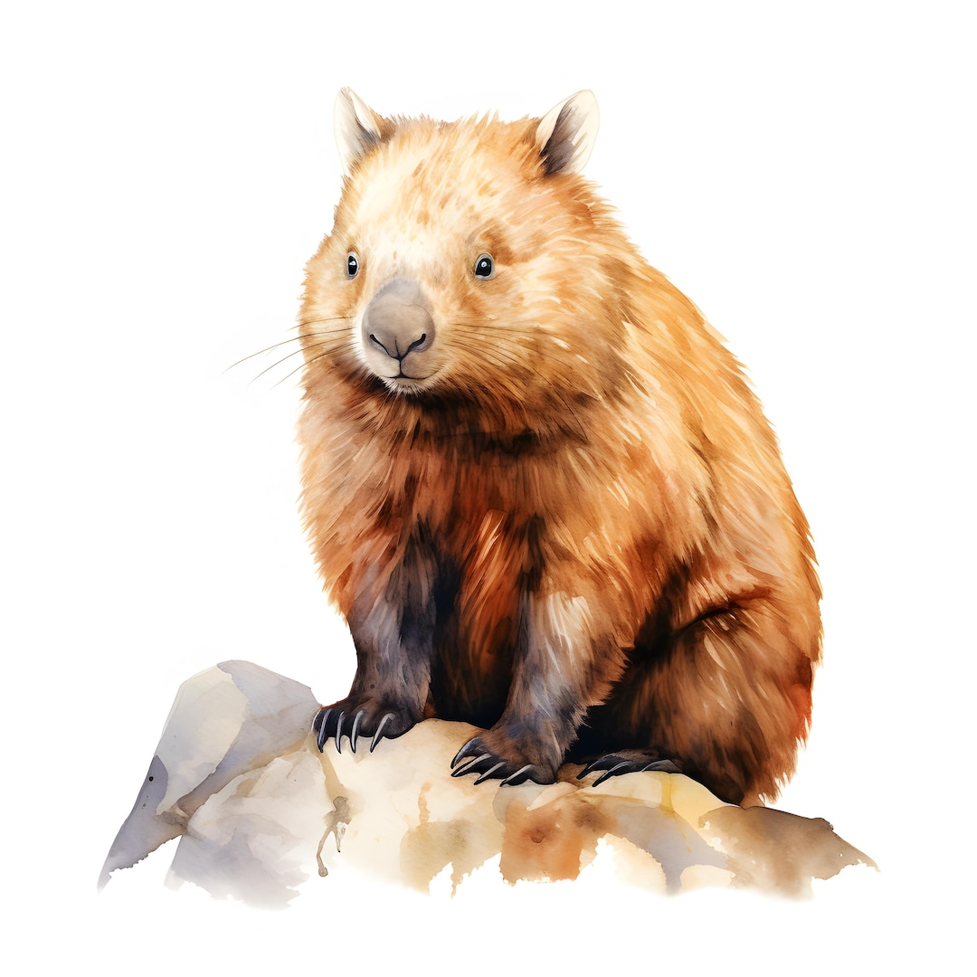 Wombat Clipart, Wombat Images, 10 Watercolor Clip Art, Printable Jpgs ...