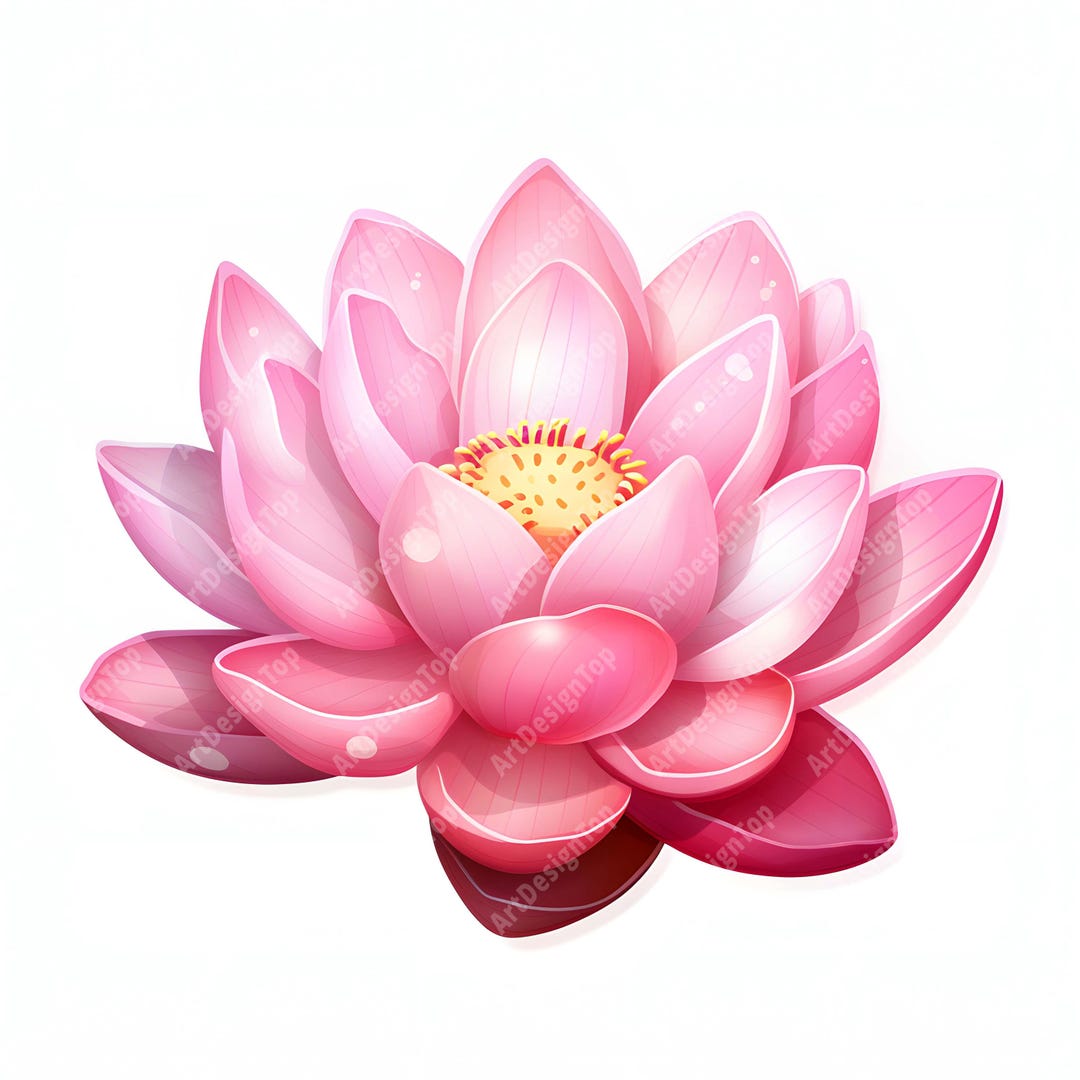 Watercolor Pink Lotus Clipart: Flower Images (JPG Digital Download) - Etsy