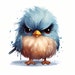Grumpy Bird Clipart, Fluffy Birds Images, 10 Watercolor Clip Art ...