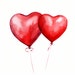 Heart Balloons Clipart, Valentine Balloons Images, 10 Watercolor Clip ...