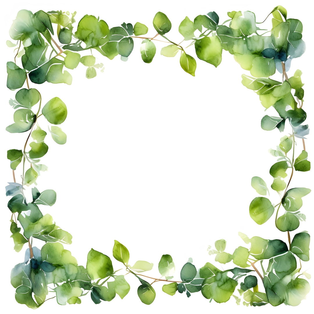 Botanical Frame Clipart, Floral Border Frames Images, 10 Watercolor ...