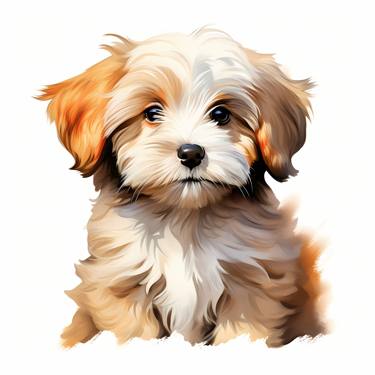 10 Havanese Dog, Puppy Dog, Havanese Cuban Bichon JPG, Watercolor ...