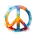 Watercolor Peace Sign Clipart: Rainbow Peace Symbol Images (jpgs ...