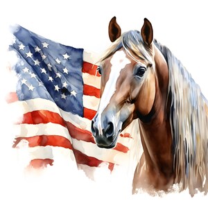 Patriotic Horse Clipart, American Horse With USA Flag Images, 10 ...
