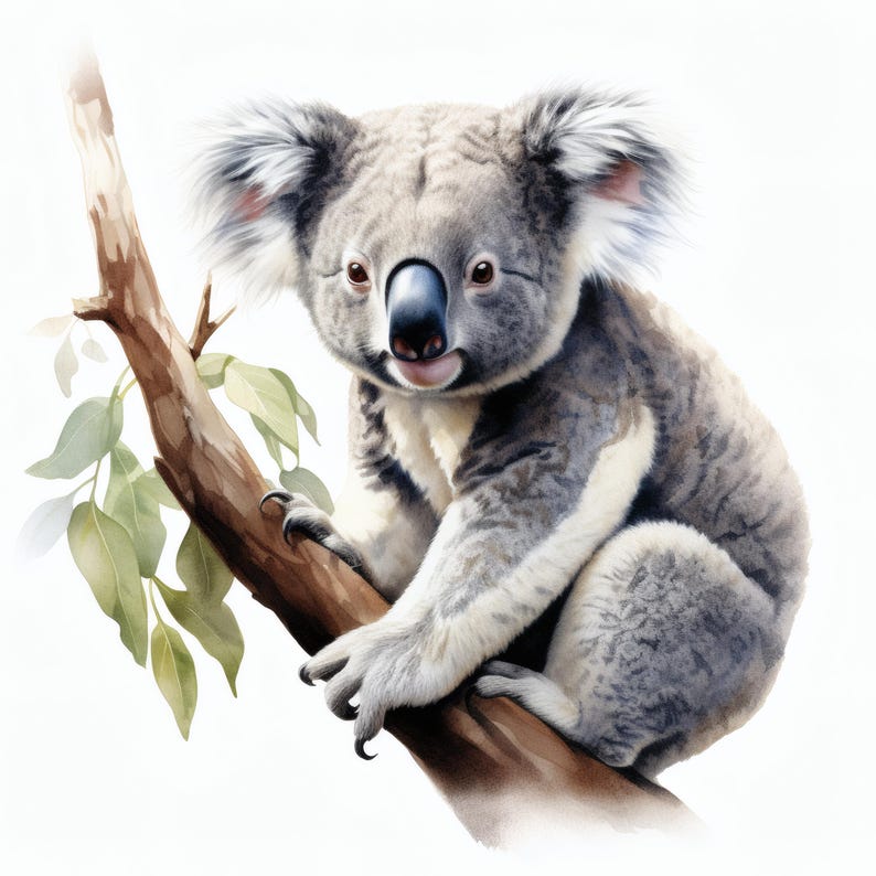 Cute Koala Clipart, Australian Animal Images, 10 Watercolor Clip Art ...