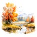 Autumn Landscape Clipart, Fall Nature Images, 10 Watercolor Clip Art ...