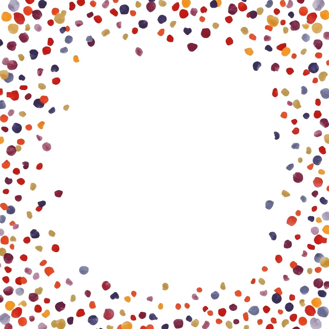 Confetti Frame Clipart, Party Border Images, 10 Watercolor Clip Art ...