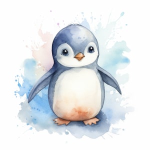 Penguin Clipart, Cute Penguins Images, 10 Watercolor Clip Art ...