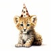 Leopard With Party Hat, Funny Leopard Watercolor Clipart Set With 10 ...