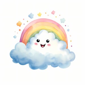 Rainbow Clipart, Smiling Rainbows Images, 10 Watercolor Clip Art ...