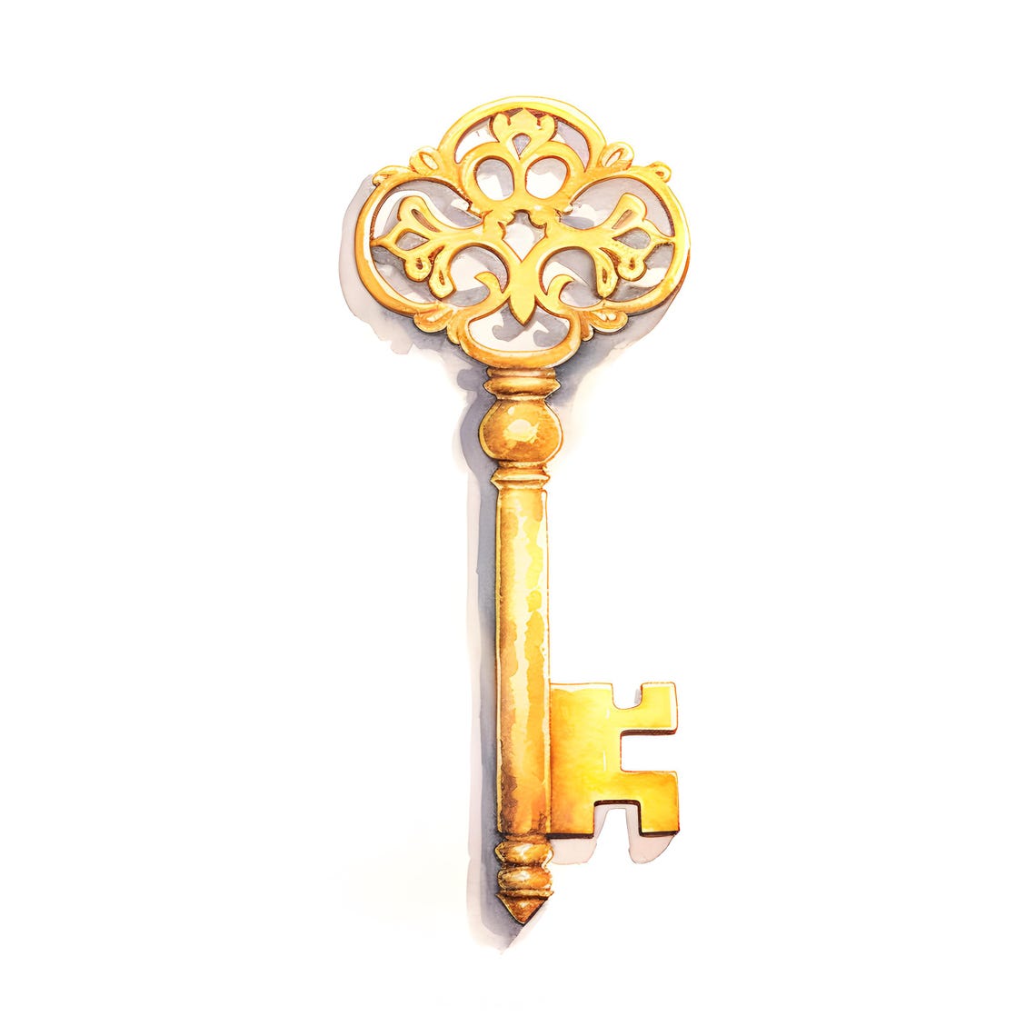 Vintage Gold Key Watercolor Clipart: Old Fashioned Keys (jpgs) - Etsy