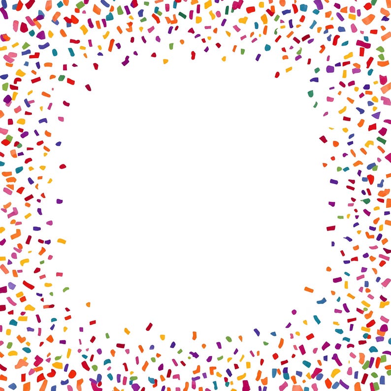 Confetti Frame Clipart, Party Border Images, 10 Watercolor Clip Art ...