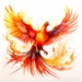 Phoenix Clipart, Fairytale Fire Bird Images, 10 Watercolor Clip Art ...