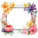 Flower Frame Clipart, Floral Border Images, 10 Watercolor Clip Art ...