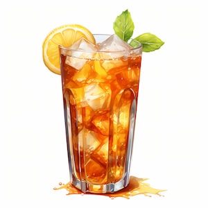 Iced Tea Clipart, Summer Drinks Images, 10 Watercolor Clip Art ...