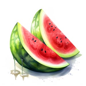 Watermelon Clipart, Summer Fruit Images, 10 Watercolor Clip Art ...