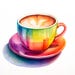 Rainbow Coffee Clipart, Colorful Coffee Images, 10 Watercolor Clip Art ...