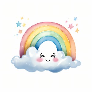 Rainbow Clipart, Smiling Rainbows Images, 10 Watercolor Clip Art ...