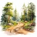 Forest Path Clipart, Path in Woods Images, 10 Watercolor Clip Art ...