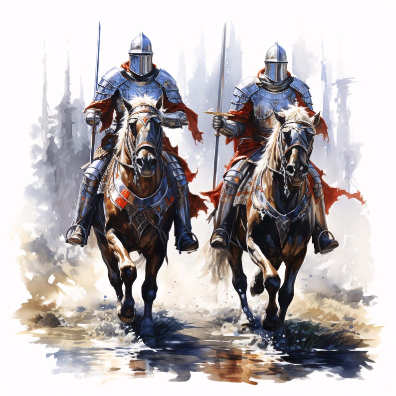 Medieval Knights Clipart, Warrior Images, 10 Watercolor Clip Art ...