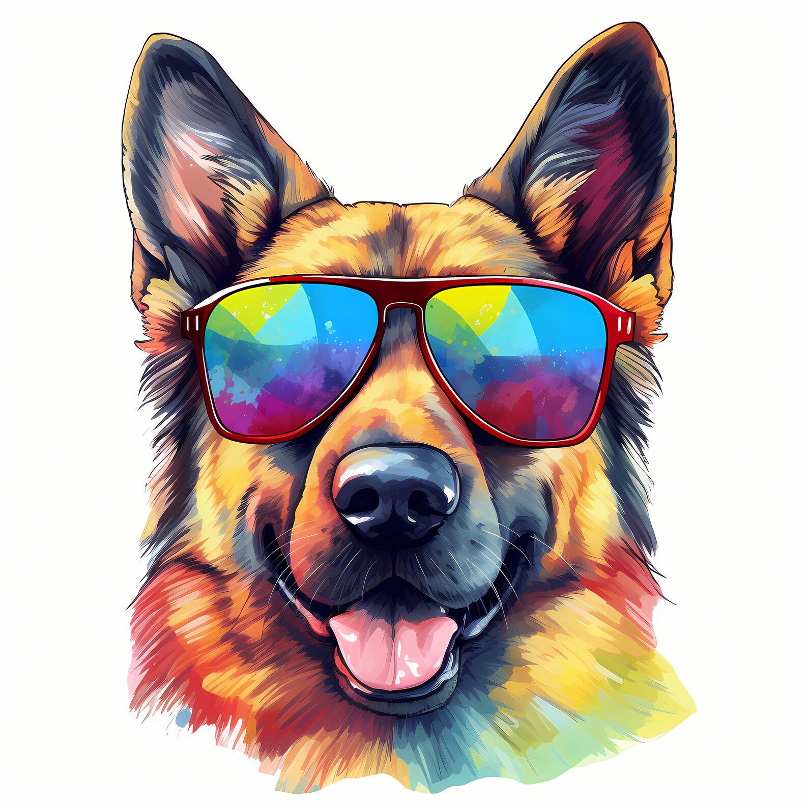 German Shepherd Clipart, Cool Dog Images, 10 Watercolor Clip Art ...