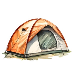 Camping Tent Clipart, Cozy Camping Images, 10 Watercolor Clip Art ...
