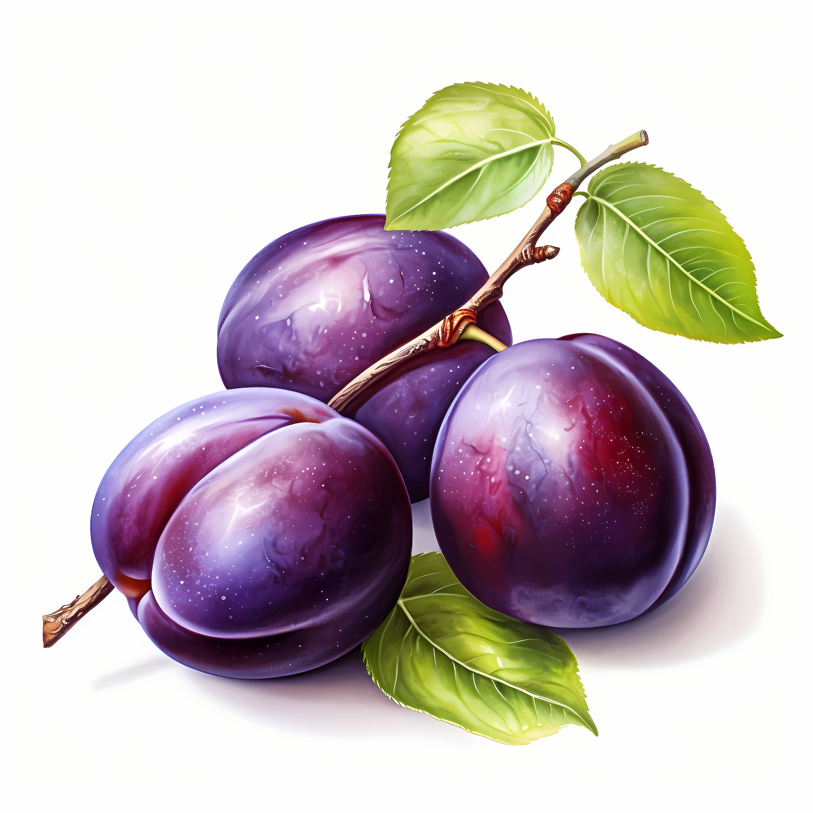Plums Clipart, Purple Fruits Images, 10 Watercolor Clip Art, Printable ...